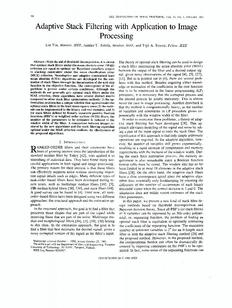 Adaptive Stack Filtering with Application to Image Processing | IEEE ...