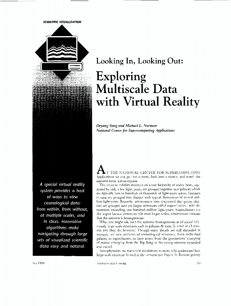 Looking In Looking Out Exploring Multiscale Data With Virtual Reality Ieee Journals