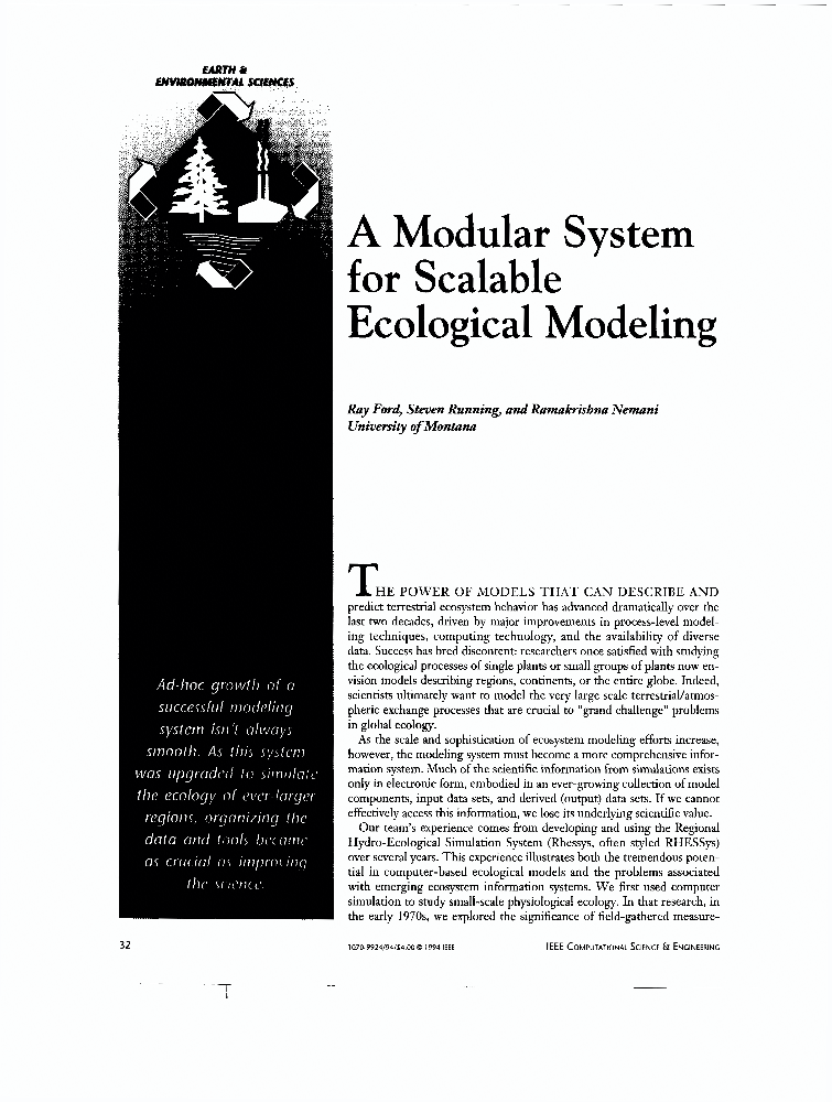 A modular system for scalable ecological modeling | IEEE Journals ...