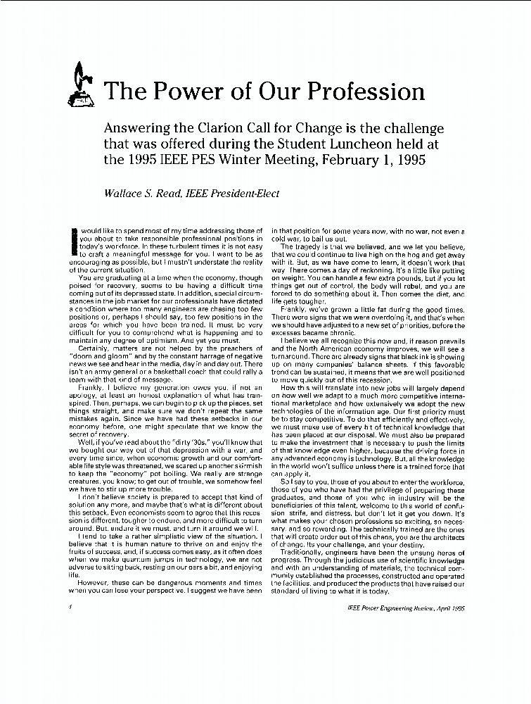 The Power of Our Profession | IEEE Journals & Magazine | IEEE Xplore