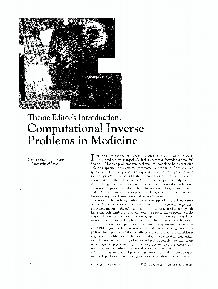Theme Editor's Introduction: Computational Inverse Problems in Medicine ...