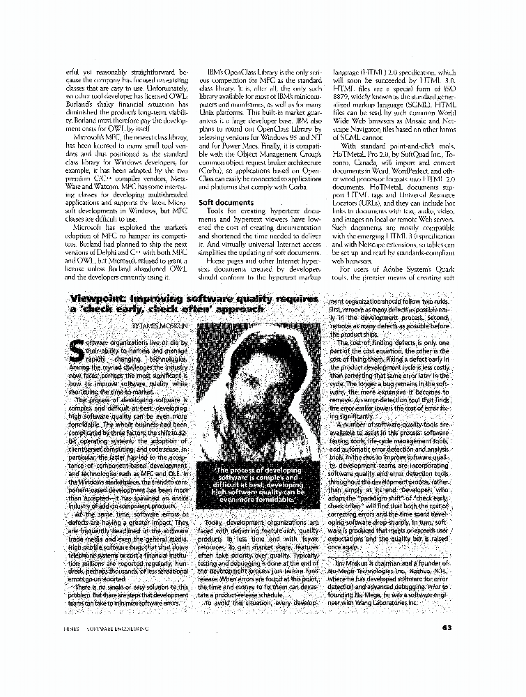 Viewpoint: Improving Software Quality Requires a 'Check Early, Check ...