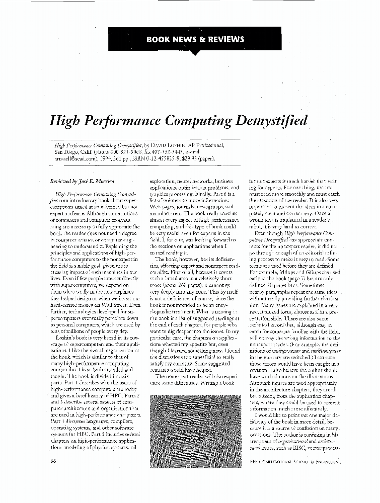 High Performance Computing Demystified [ Book Reviews] | IEEE Journals ...