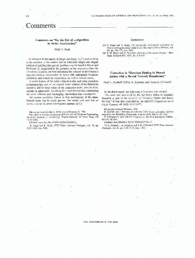 Correction to "Direction Finding in Phased Arrays with a Neural Network ...