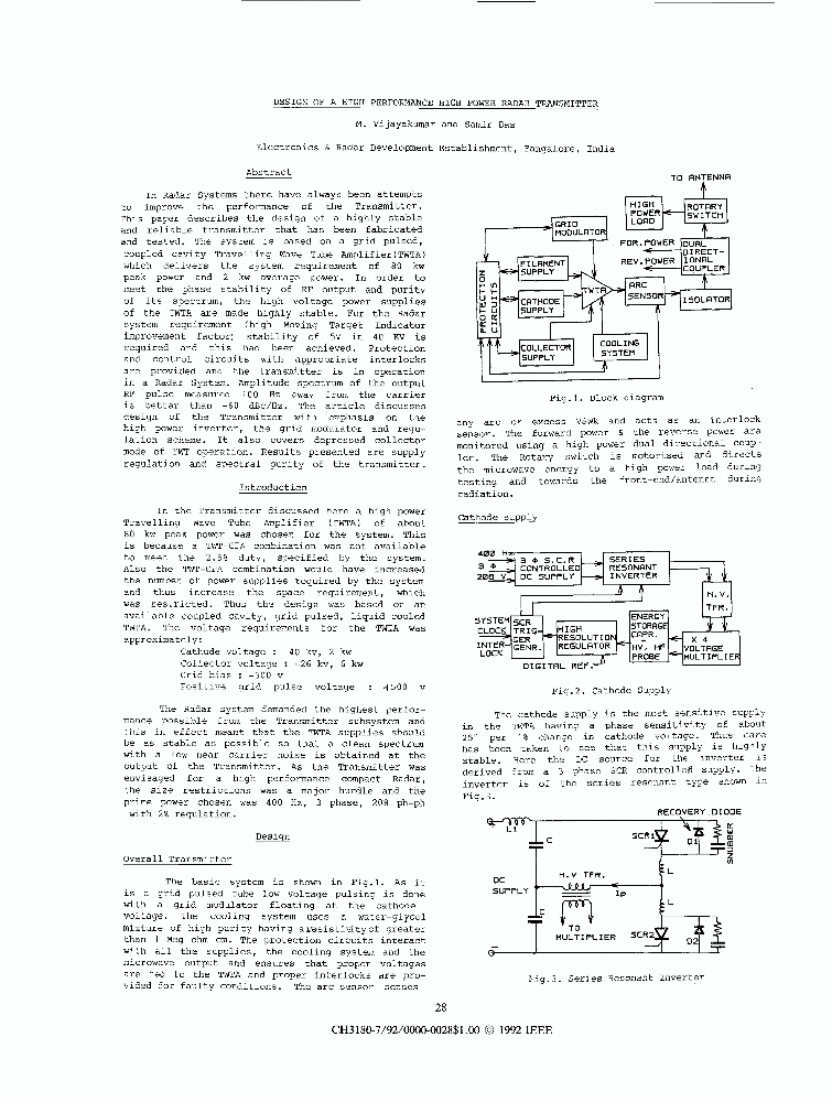 DESIGN OF A HIGH PERFORMANCE HIGH POWER RADAR TRANSMITTER | IEEE ...