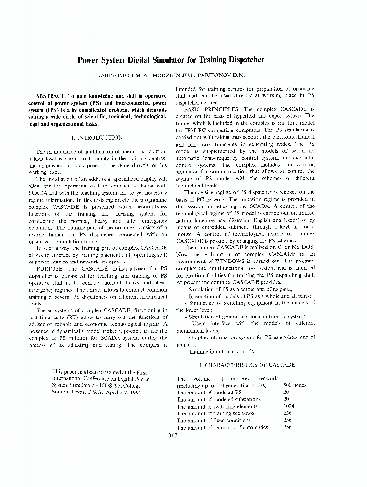 Power System Digital Simulator for Training Dispatcher | IEEE ...