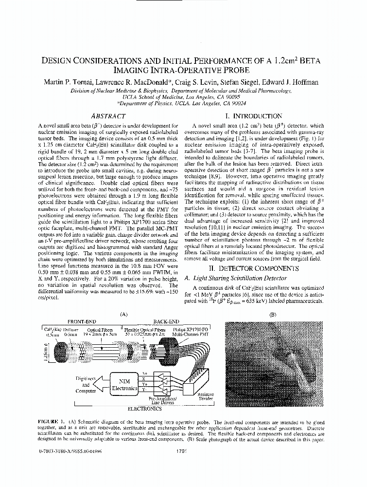 Design Considerations And Initial Performance Of A 12cmsup 2 Beta Imaging Intra Operative