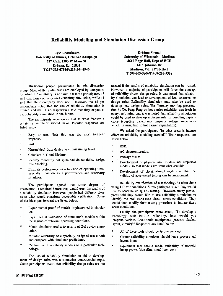 Reliability Modeling and Simulation Discussion Group | IEEE Conference ...