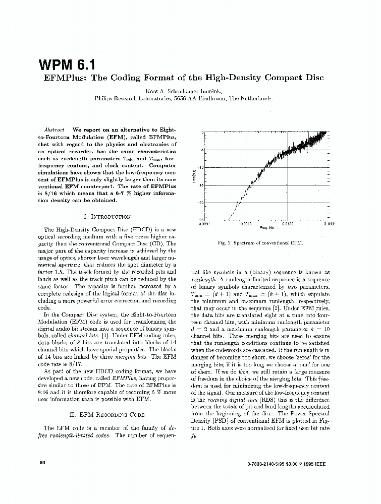 EFMPlus: The Coding Format of the High-Density Compact Disc | IEEE ...
