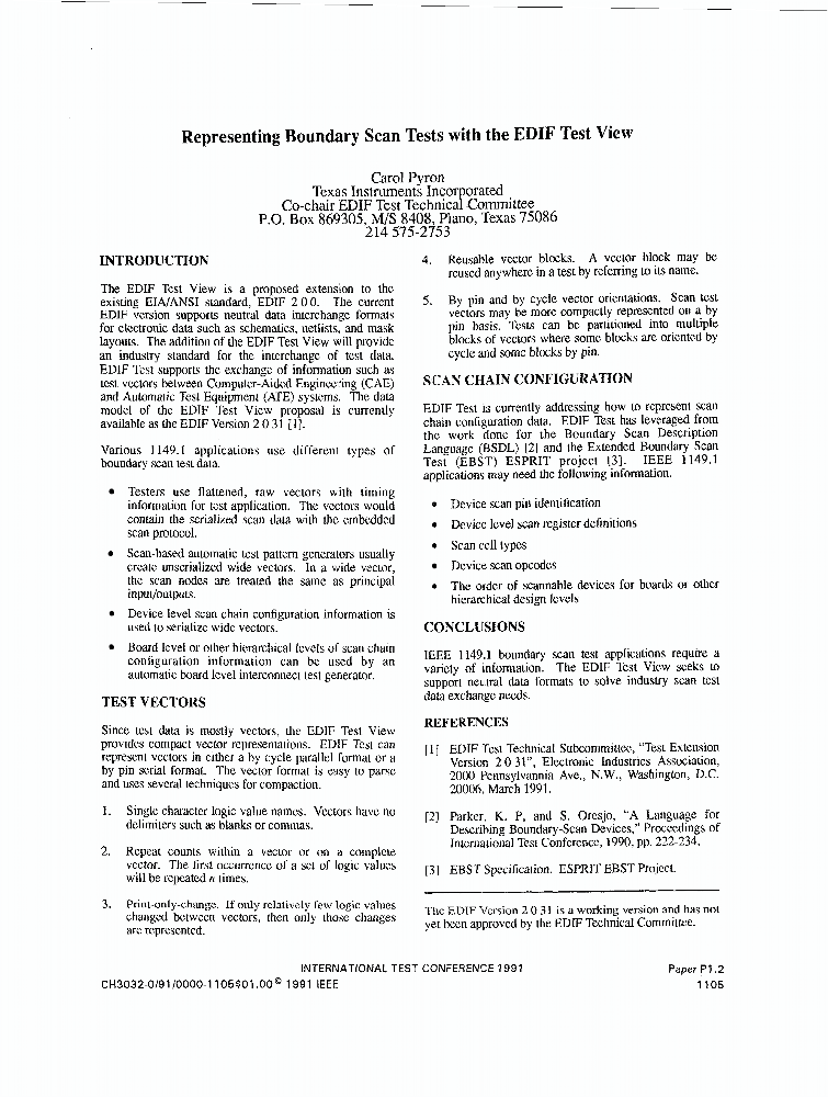 Representing Boundary Scan Tests with the EDIF Test View | IEEE ...