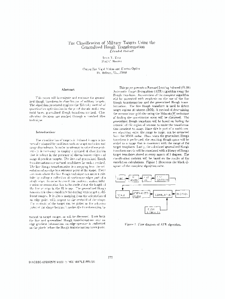 The Classification of Military Targets Using the Generalized Hough ...