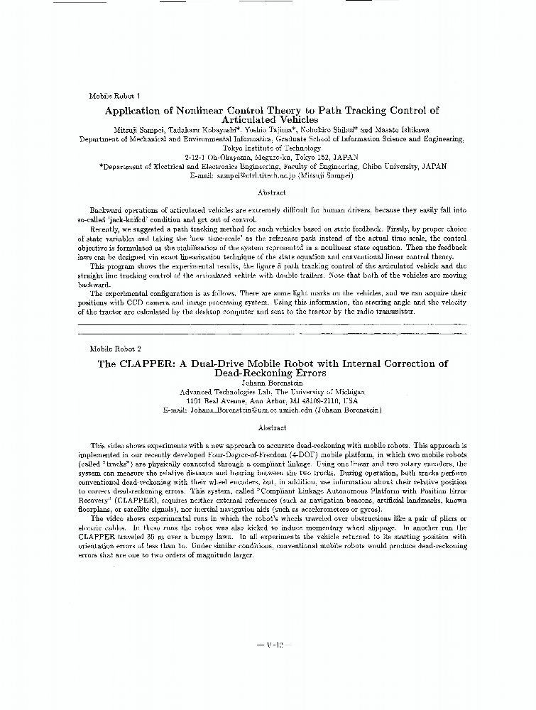 Application of Nonlinear Control Theory to Path Tracking Control of ...