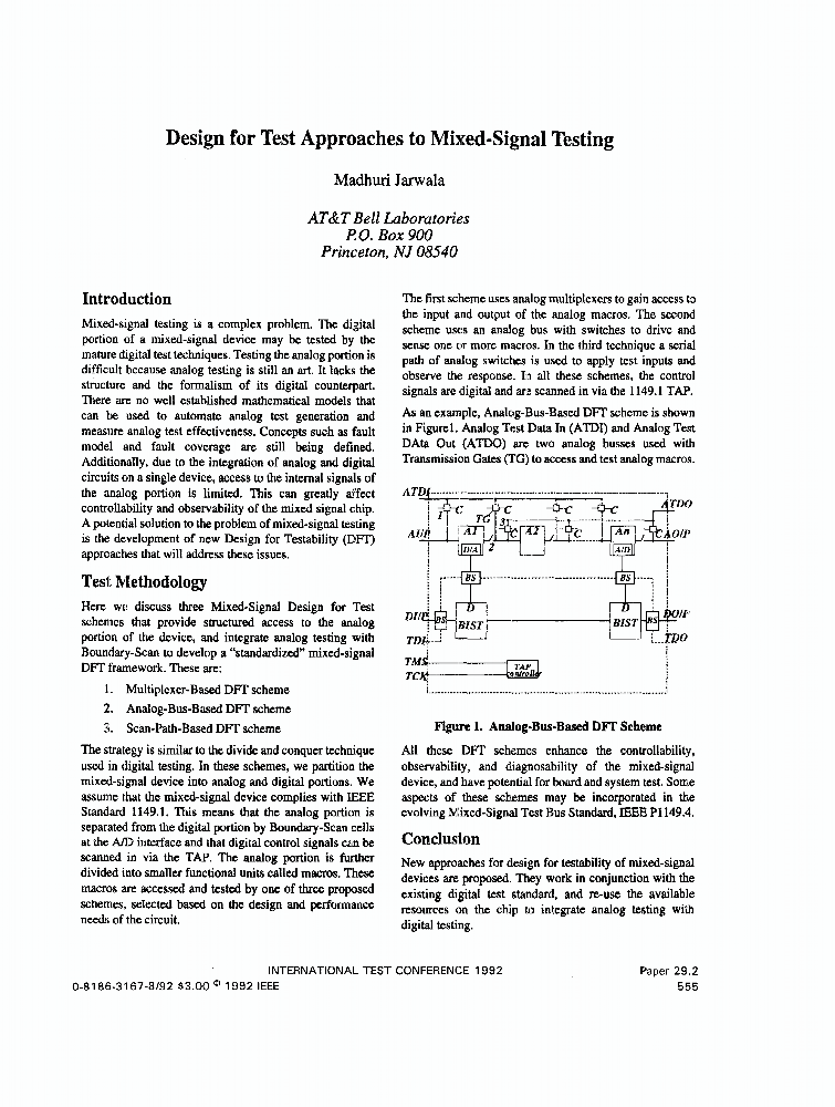 Design for Test Approaches to Mixed-Signal Testing | IEEE Conference ...