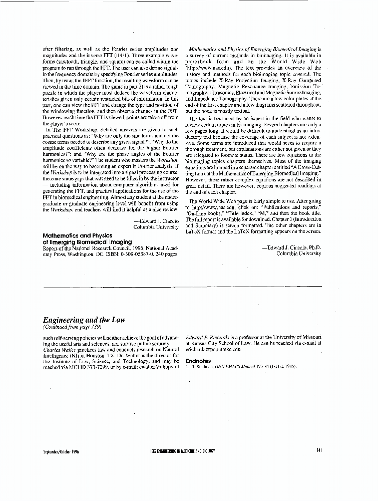 Mathematics and Physics of Emerging Biomedical Imaging [Book Reviews ...