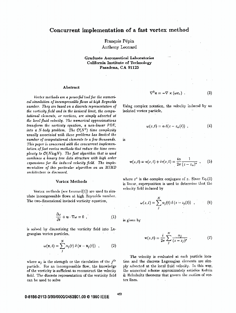 Concurrent Implementation of a Fast Vortex Method | IEEE Conference Publication | IEEE Xplore