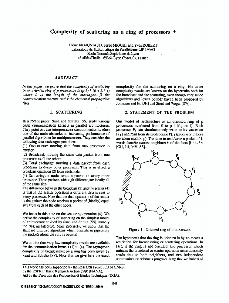 Complexity Of Scattering On A Ring Of Processors | IEEE Conference ...