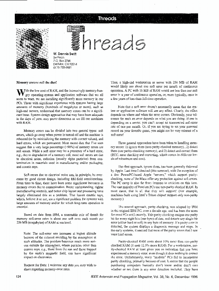 Memory errors: roll the dice! | IEEE Journals & Magazine | IEEE Xplore