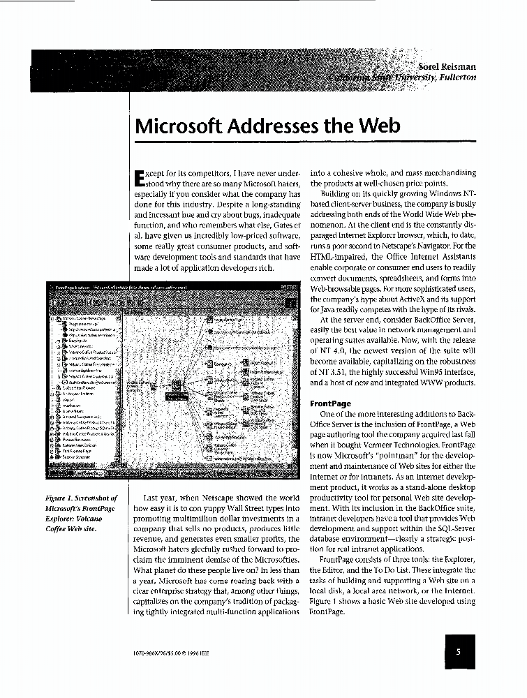 Microsoft Addresses the Web | IEEE Journals & Magazine | IEEE Xplore