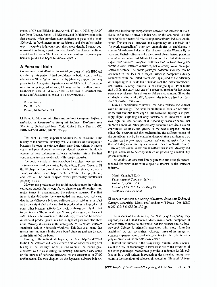 Knowing Machines: Essays on Technical Change | IEEE Journals & Magazine ...