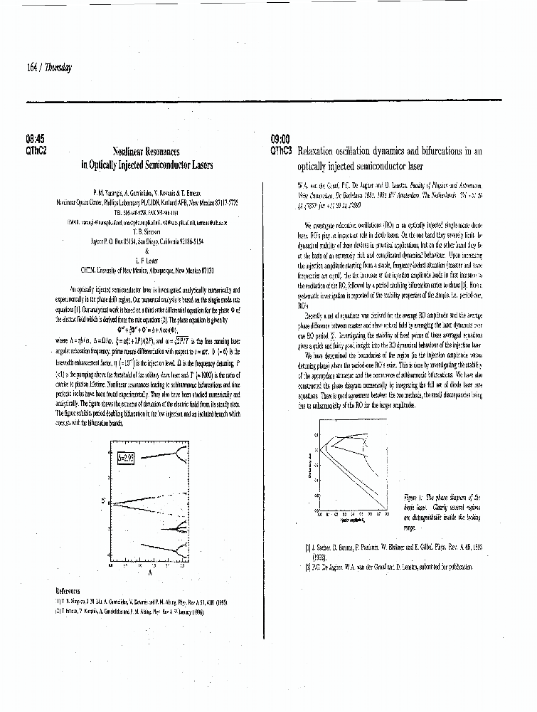 Nonlinear Resonances In Optically Injected Semiconductor Lasers Ieee Conference Publication