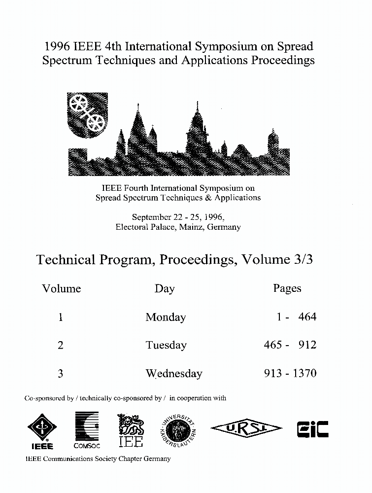 1996 IEEE 4th International Symposium on Spread Spectrum Techniques and Applications Proceedings ...