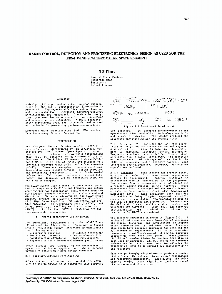 Radar Control, Detection And Processing Electronics Design As Used For ...