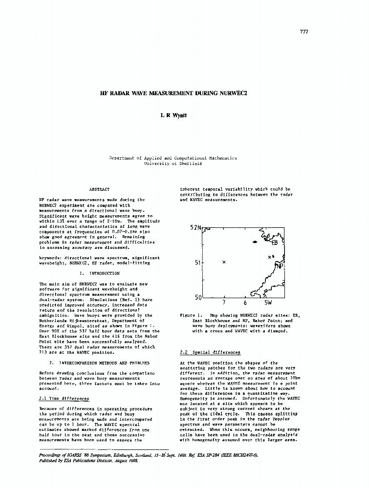 HF Radar Wave Measurement During Nurwec2 | IEEE Conference Publication ...