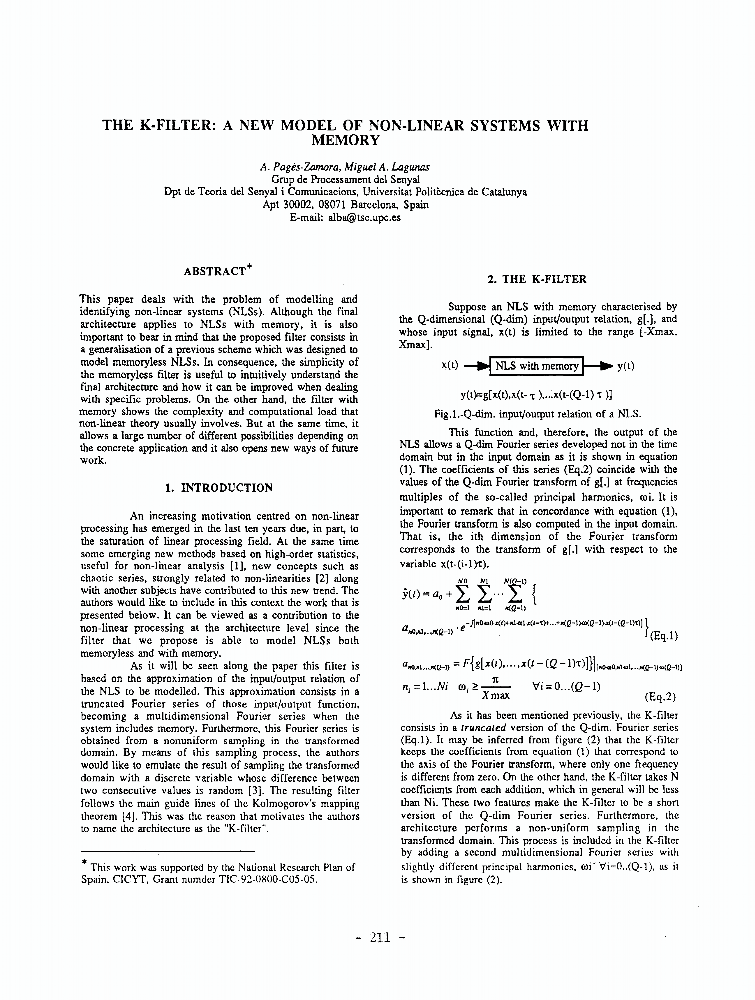 The K-filter: A New Model Of Non-linear Systems With Memory | IEEE ...