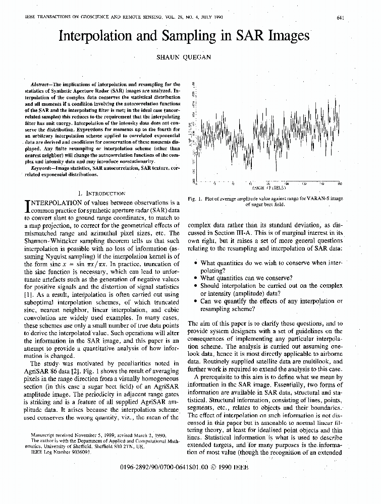 Interpolation And Sampling In SAR Images | IEEE Journals & Magazine ...
