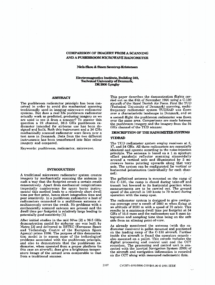Comparison Of Imagery From A Scanning And A Pushbroom Microwave ...