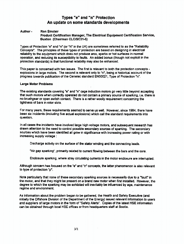 Types "e" And "n" Protection An Update On Some Standards Developments ...
