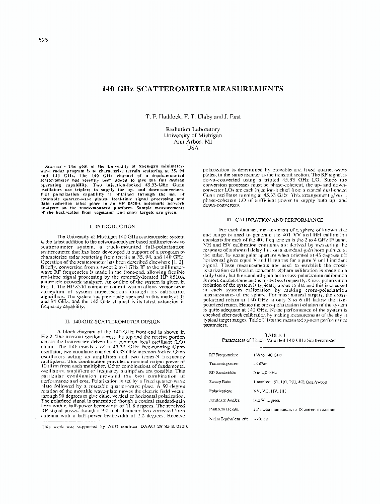 140 Ghz Scatterometer Measurements | IEEE Conference Publication | IEEE ...