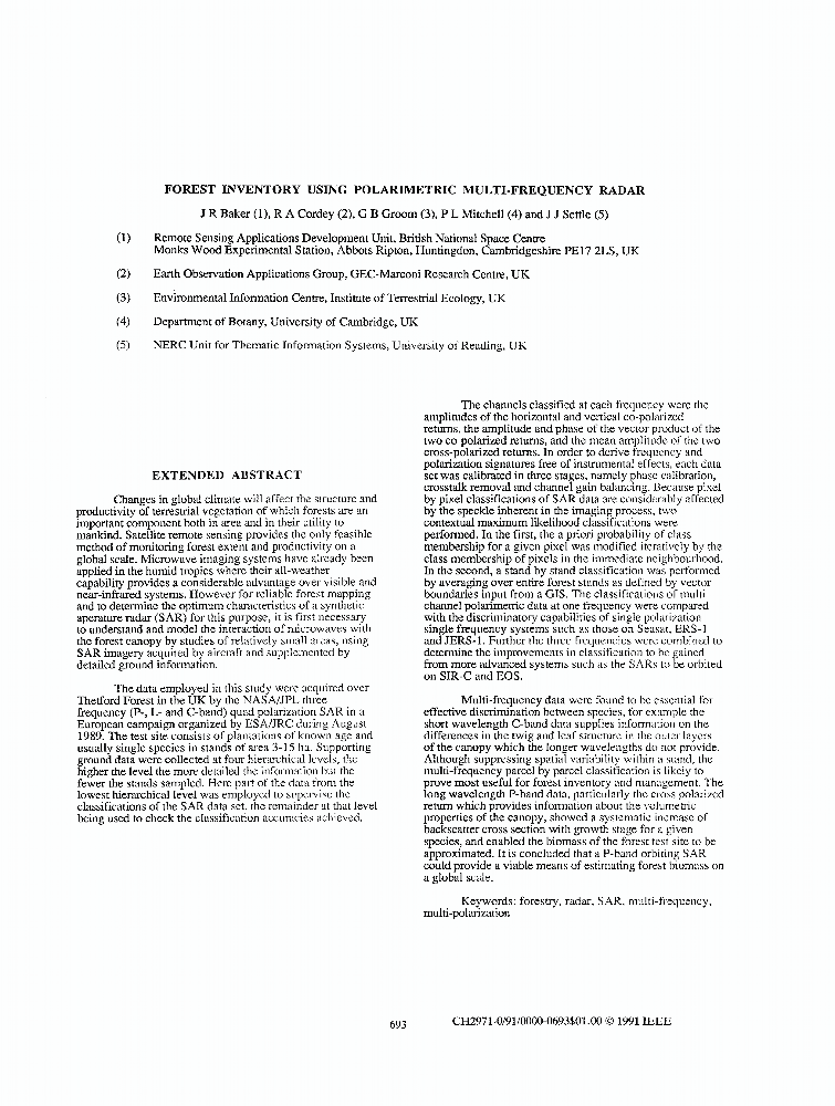 Forest Inventory Using Polarimetric Multi-frequency Radar | IEEE ...