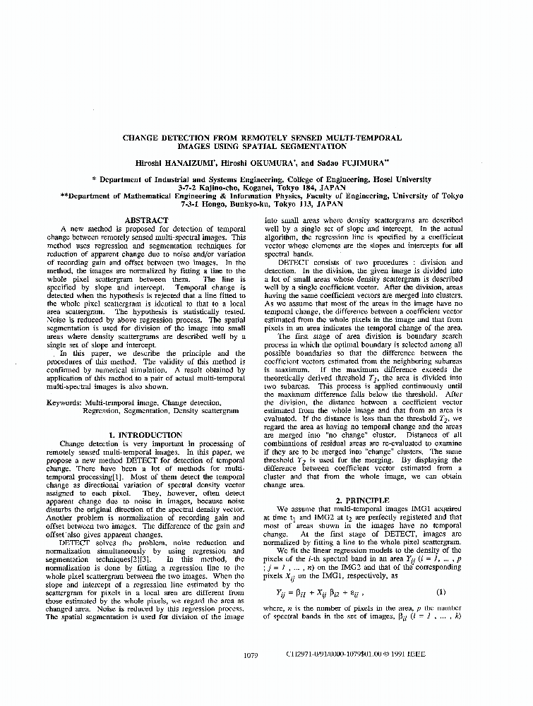 Change Detection From Remotely Sensed Multi-temporal Images Using ...