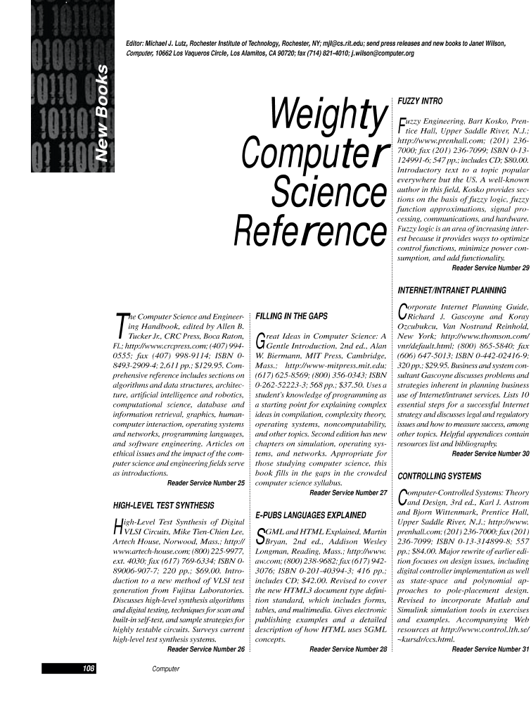 Weighty Computer Science Reference | IEEE Journals & Magazine | IEEE Xplore