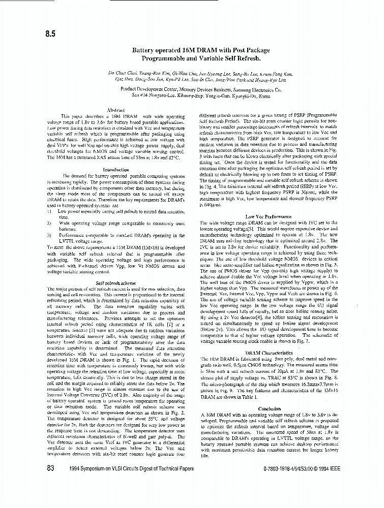 Battery Operated 16m Dram With Post Package Programmable And Variable ...