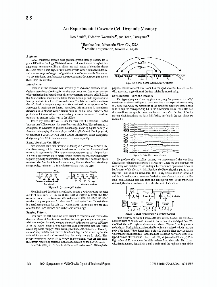 An Experimental Cascade Cell Dynamic Memory | IEEE Conference ...