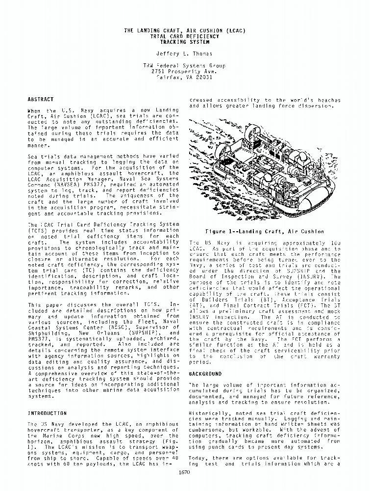 The Landing Craft, Air Cushion (LCAC) Trial Card Deficiency Tracking ...
