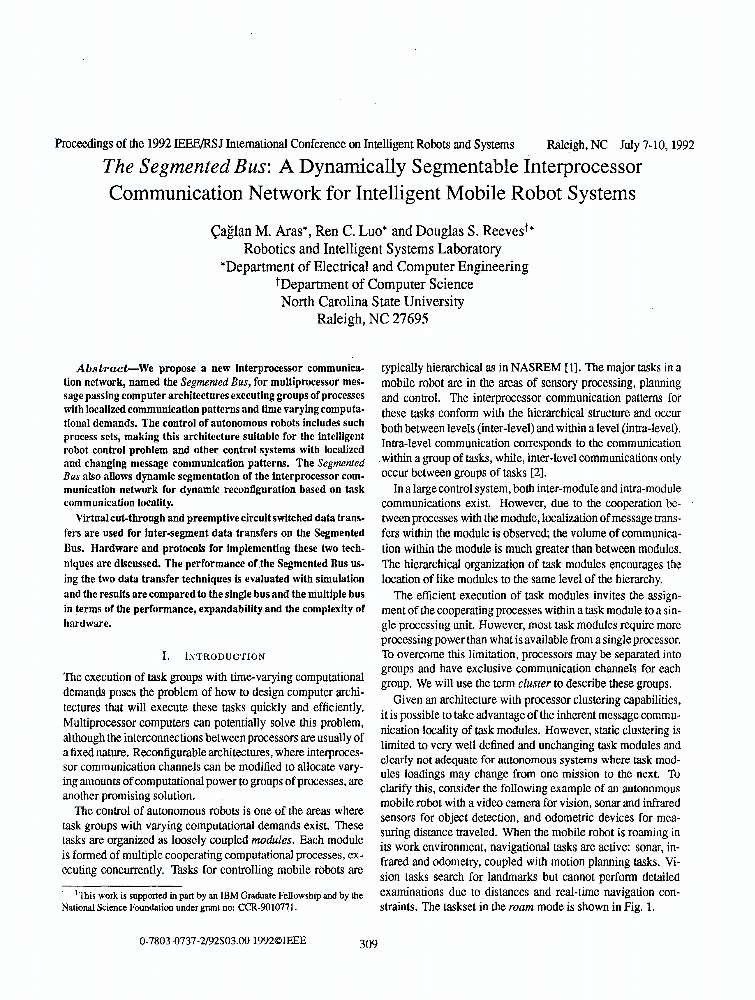 The Segmented Bus: A Dynamically Segmentable Interprocessor ...
