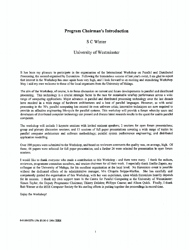 Program Chairman's Introduction | IEEE Conference Publication | IEEE Xplore