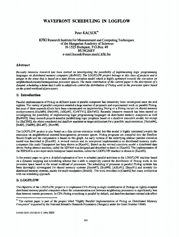 Wavefront Scheduling In Logflow | IEEE Conference Publication | IEEE Xplore
