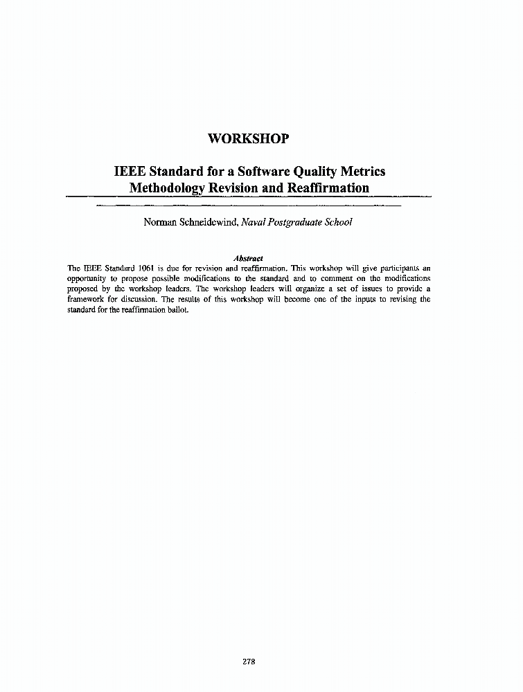 IEEE Standard For A Software Quality Metrics Methodology Revision And ...
