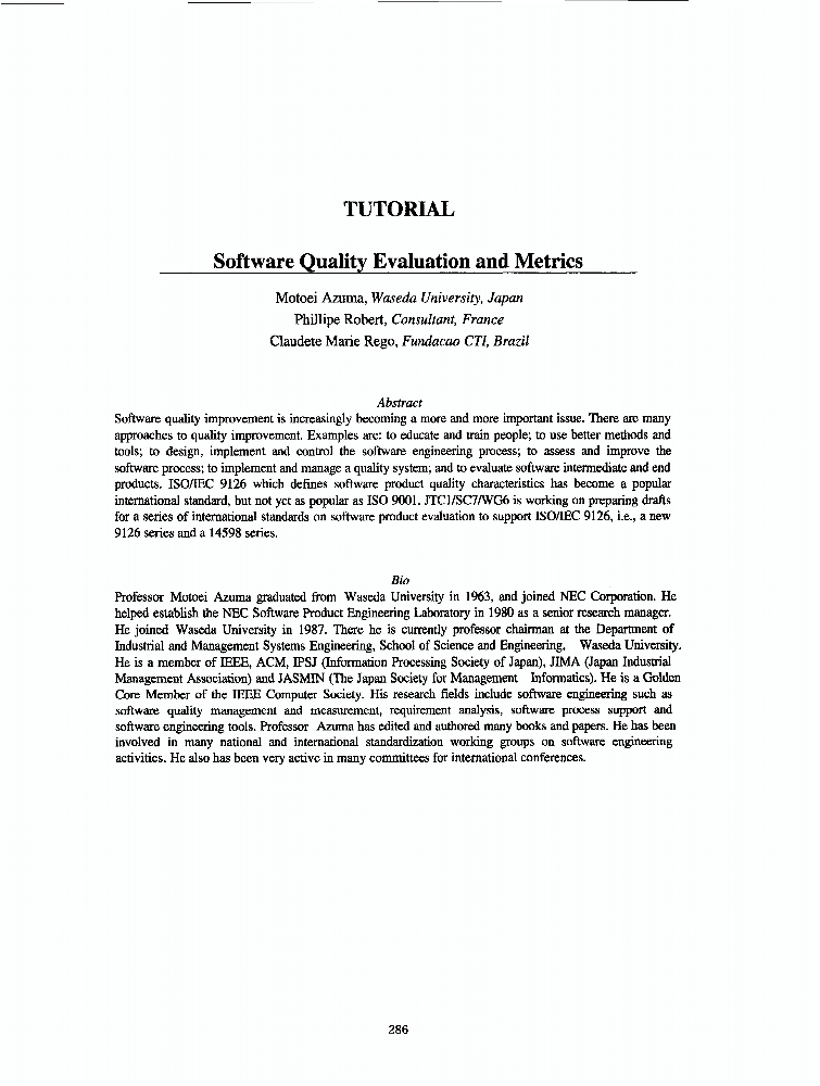 Software Quality Evaluation And Metrics | IEEE Conference Publication ...