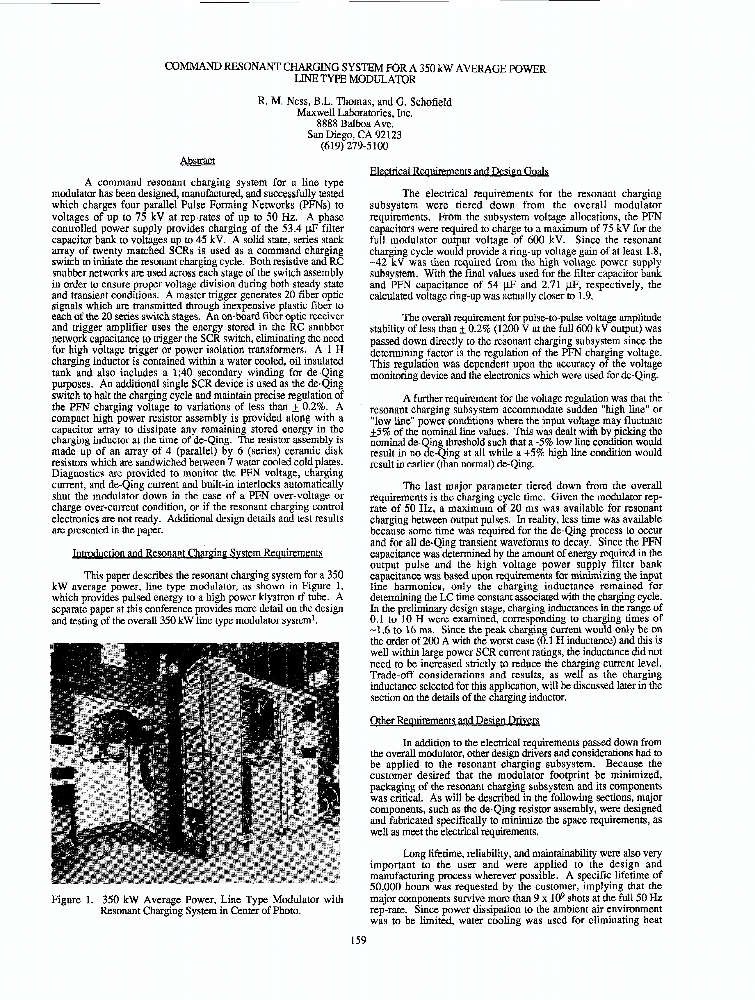 Command Resonant Charging System For A 350 kW Average Power Line Type ...