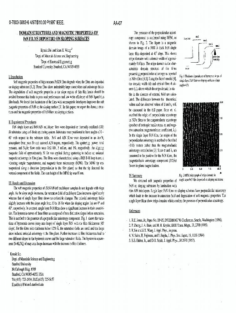 Domain Structures And Magnetic Properties Of FeN Films Depostird On ...