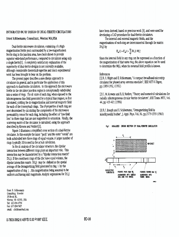 Integrated Dc/rf Design Of Dual-ferrite Circulators | IEEE Conference ...