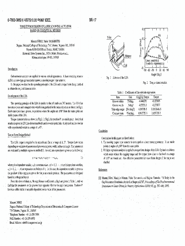 Torque Form Design Of Laser Scanning Actuator Based On Statistical ...
