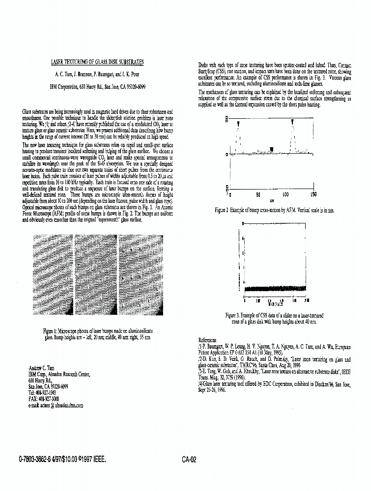 Laser Texturing Of Glass Disk Substrates | IEEE Conference Publication ...