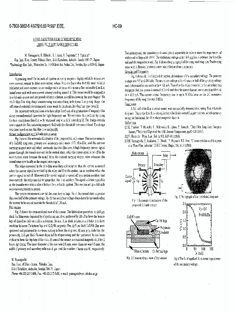 A Fail-safe Thin-film Current Sensor Using Flux Saturable Ring Core ...