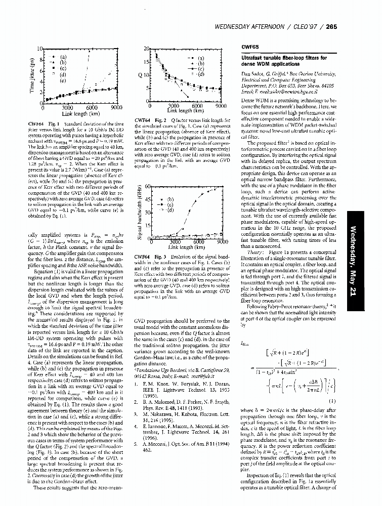 Ultrafast tunable fiber-loop filters for dense WDM applications | IEEE ...